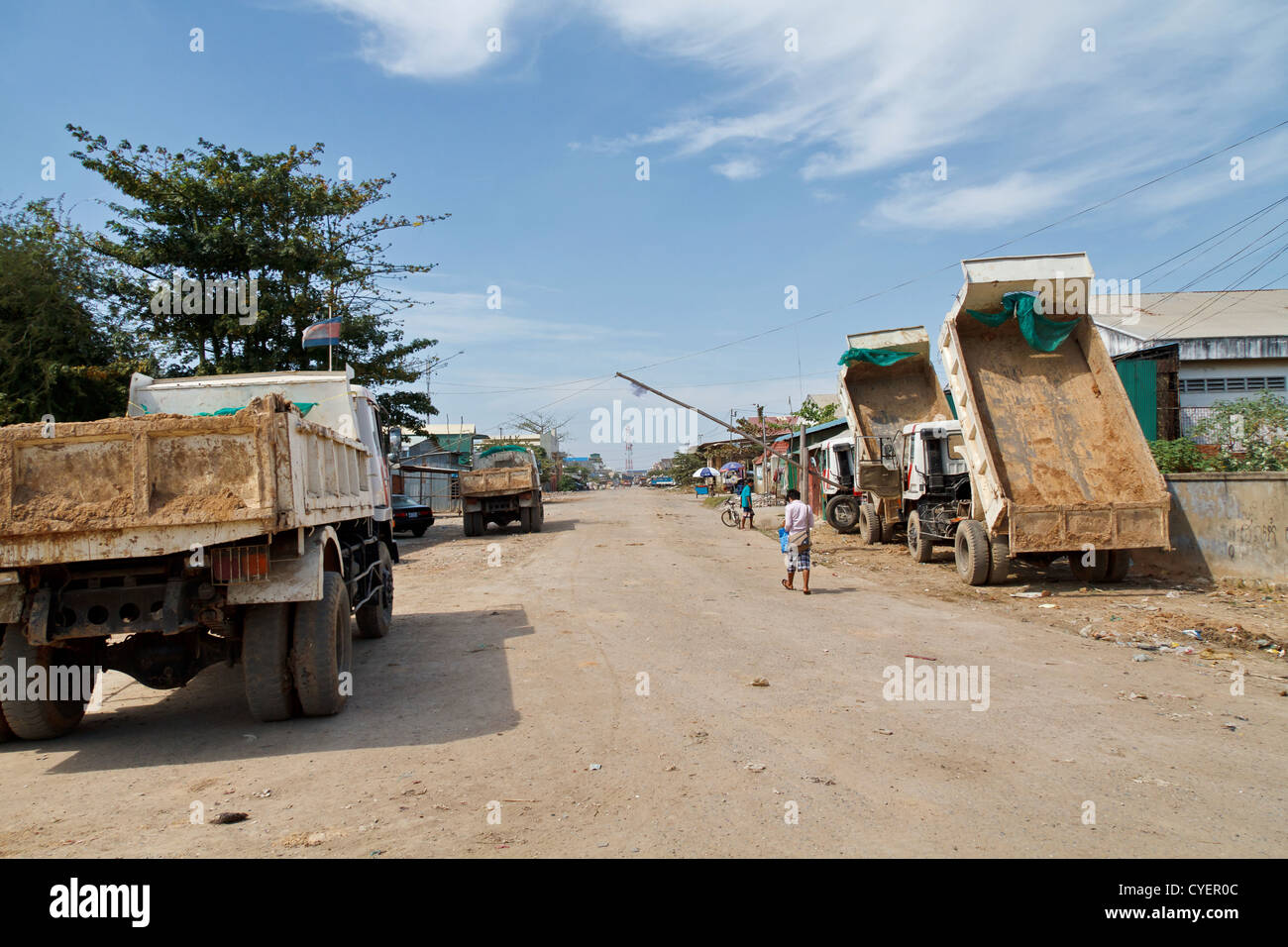 Trucks at the Dump Site of Stung Meanchey in Phnom Penh, Cambodia Stock ...