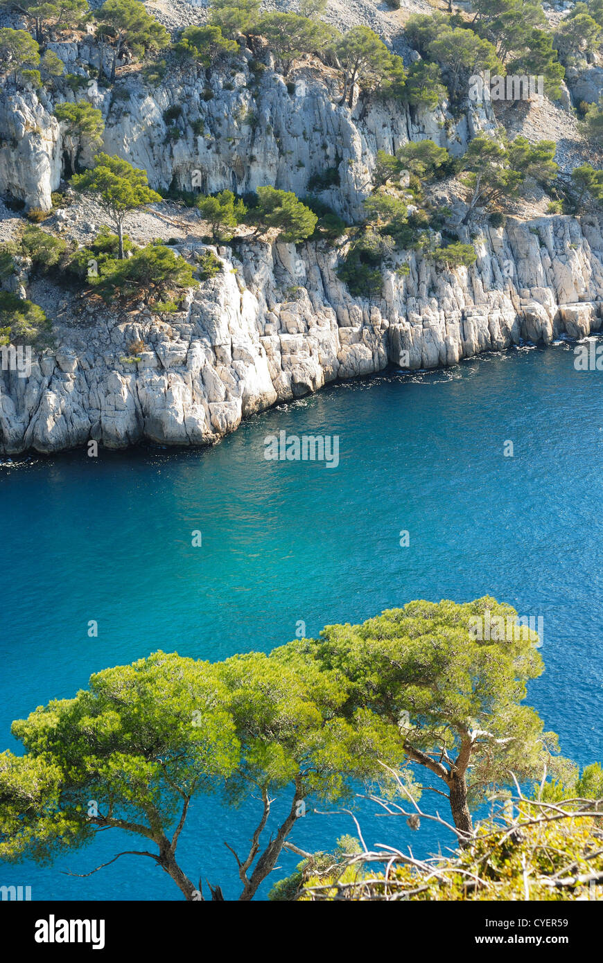 The famous Calanques of Cassis, along Mediterranean Sea, near Marseille ...