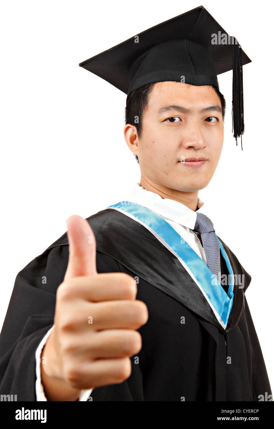 graduate student with thumb up Stock Photo - Alamy