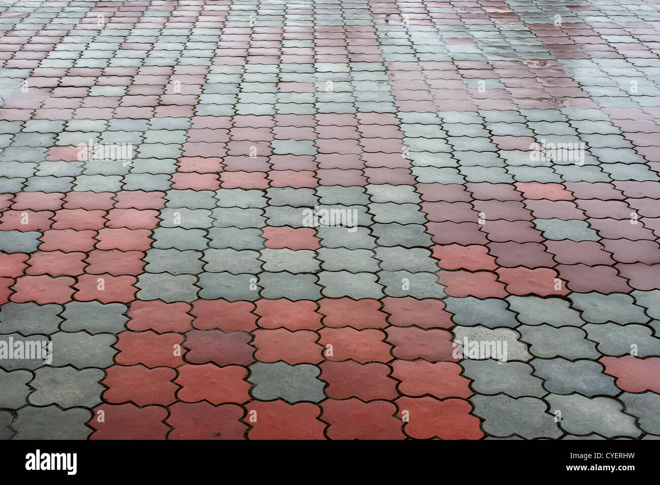 Paving stone pattern. Red and gray stones Stock Photo - Alamy