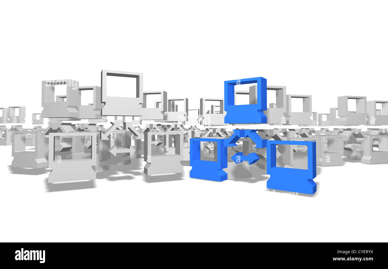 Computer network sign in groups on white background Stock Photo - Alamy