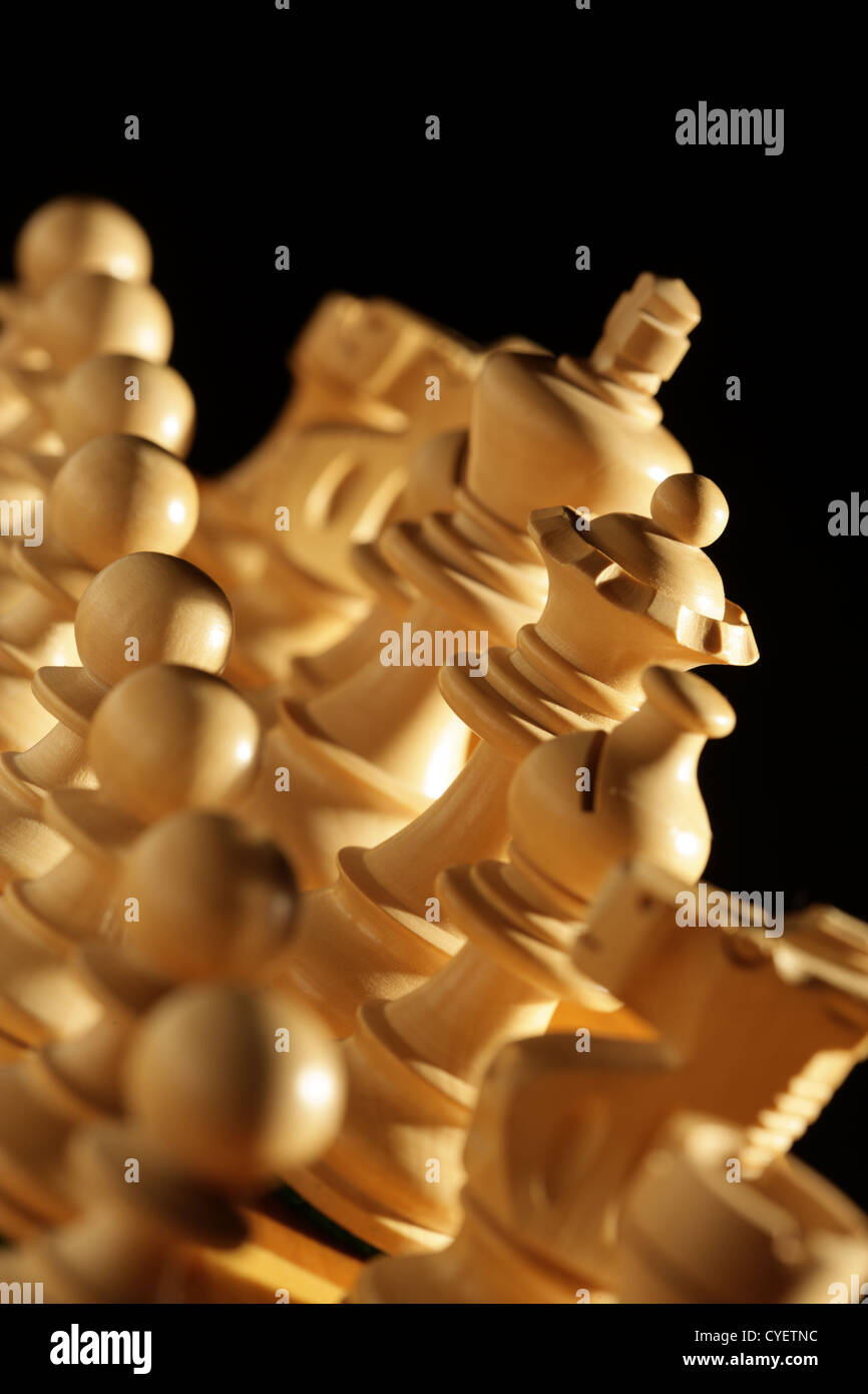 Chess pieces ready to do battle Stock Photo - Alamy