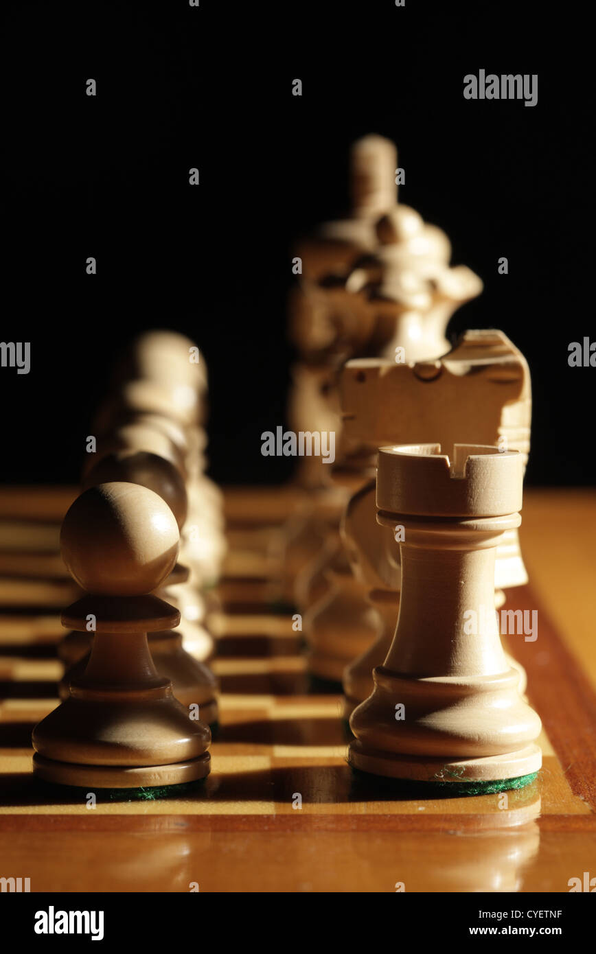 Chess pieces ready to do battle Stock Photo - Alamy