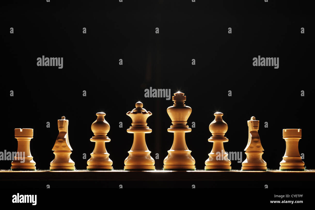 Chess pieces ready to do battle Stock Photo - Alamy