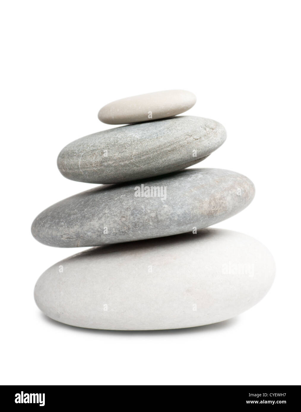 Stack of four round stones isolated over white background Stock Photo ...
