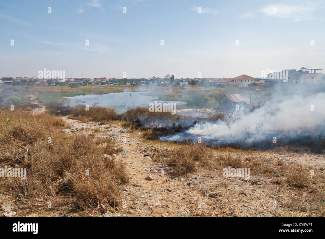 View over the renowned Dump Site Stung Meanchey in Phnom Penh, Cambodia ...