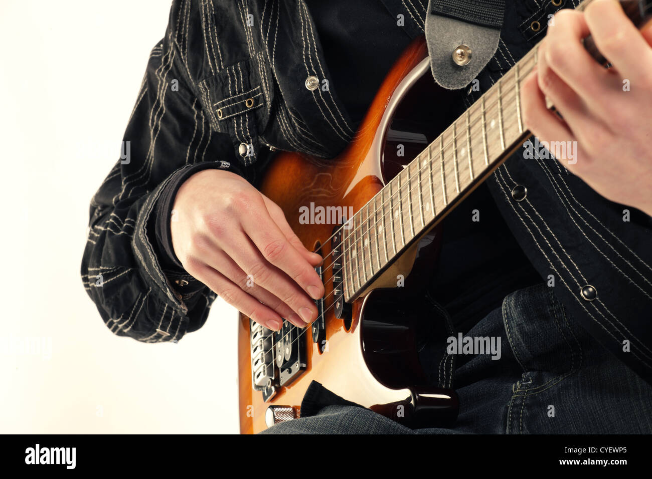 Electric guitar guitarist playing hi-res stock photography and images ...