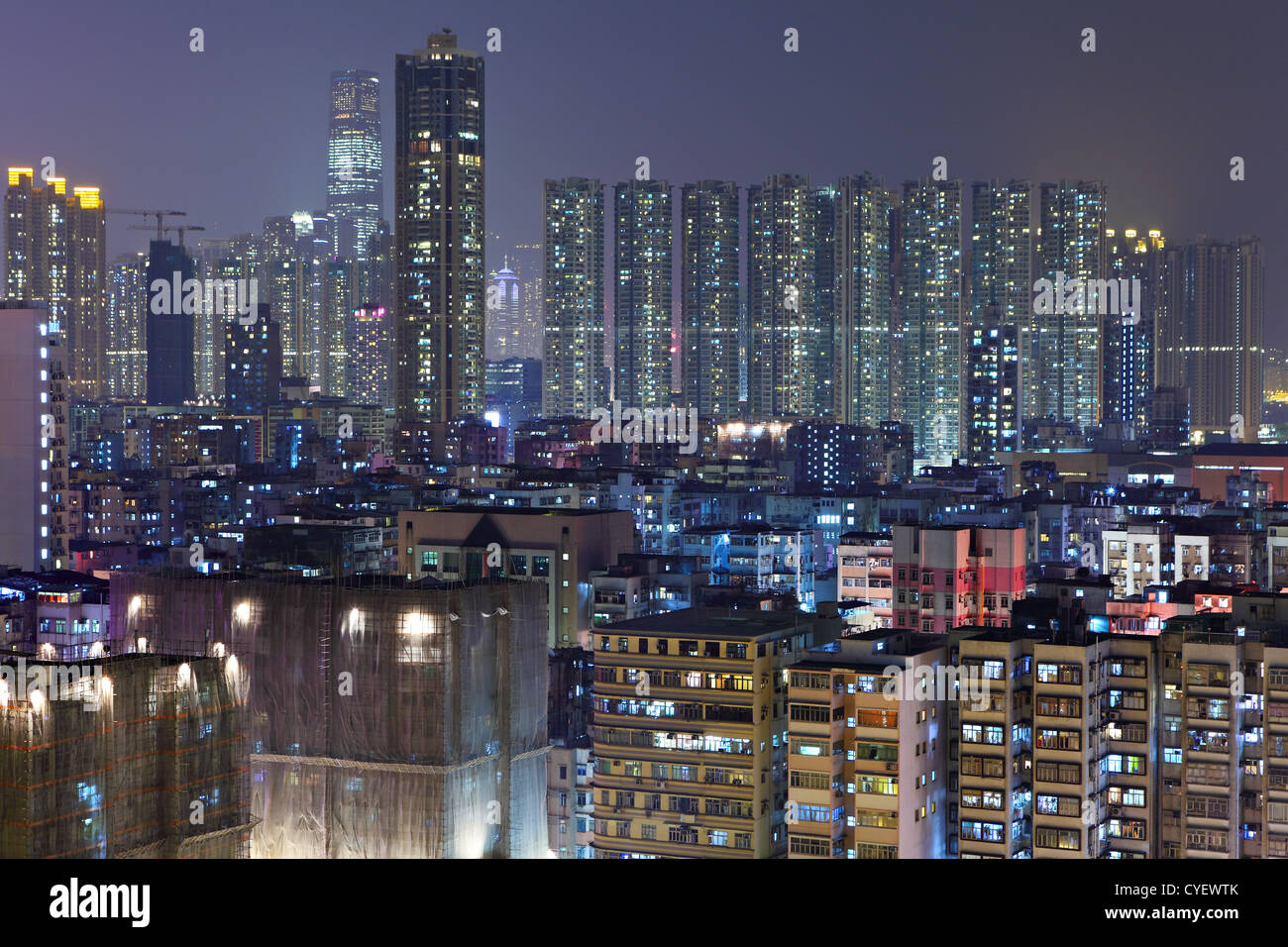 apartment buildings at night Stock Photo - Alamy