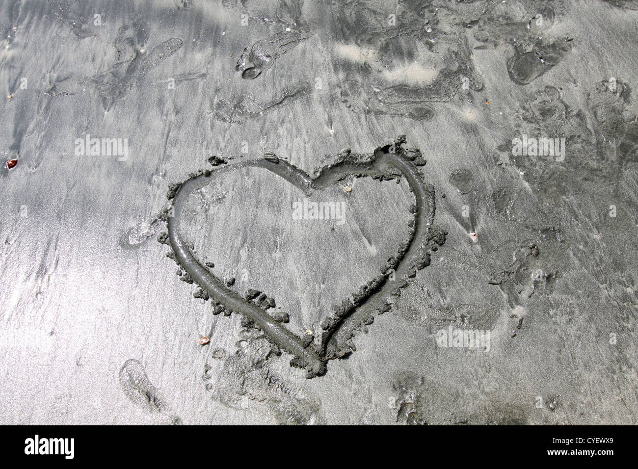 Heart on mud Stock Photo - Alamy