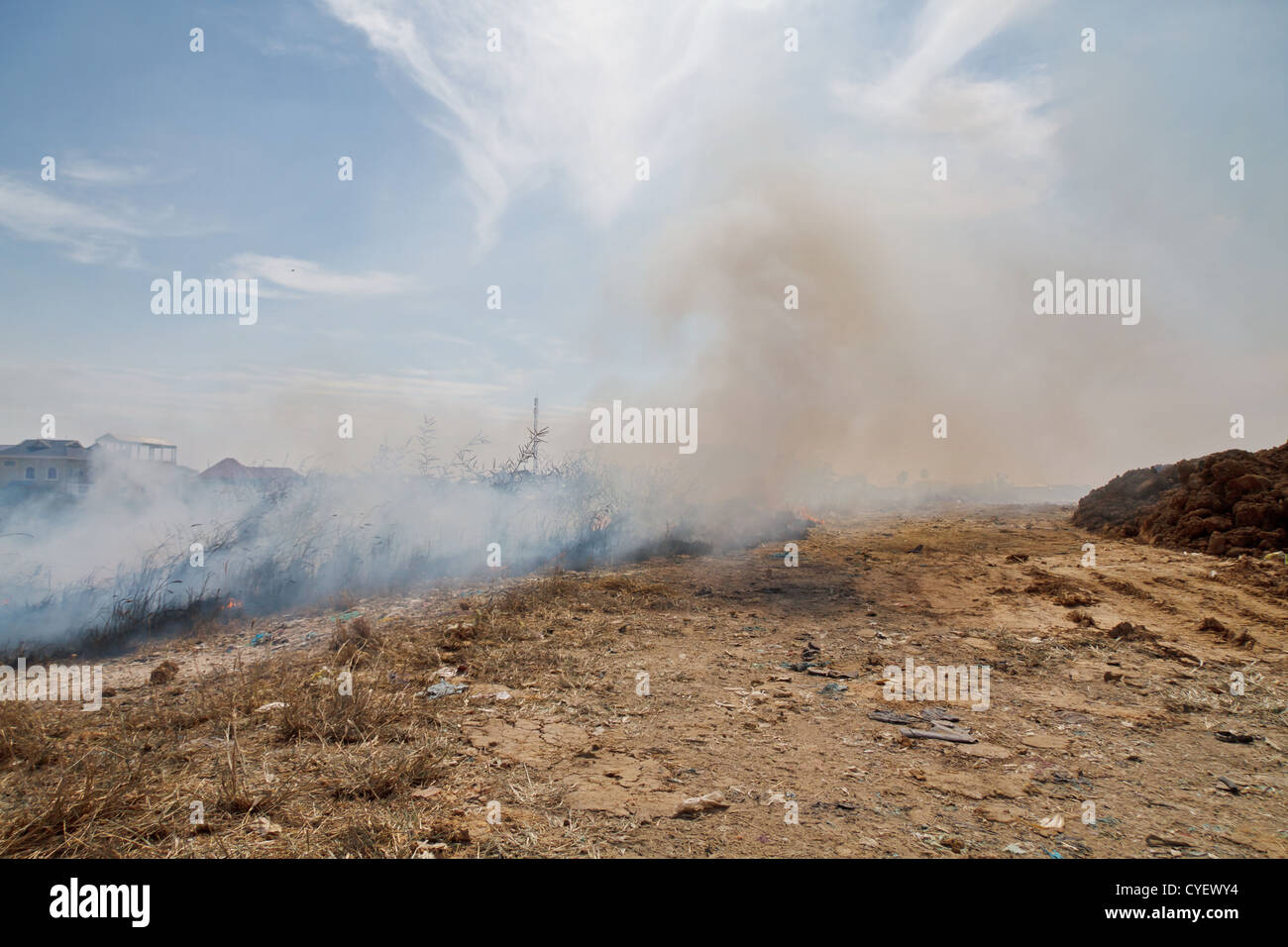 View over the renowned Dump Site Stung Meanchey in Phnom Penh, Cambodia ...
