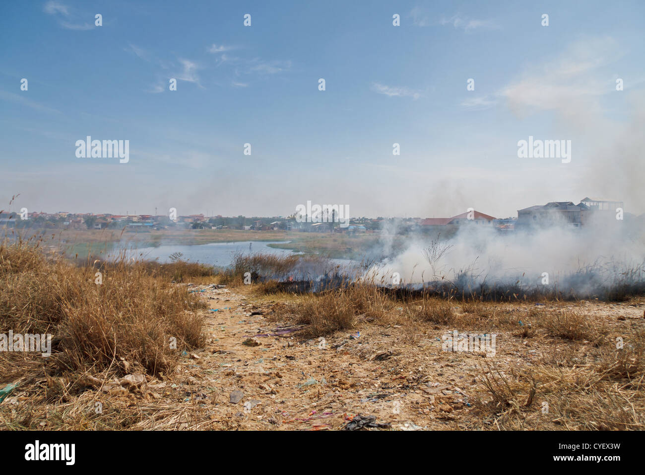View over the renowned Dump Site Stung Meanchey in Phnom Penh, Cambodia ...
