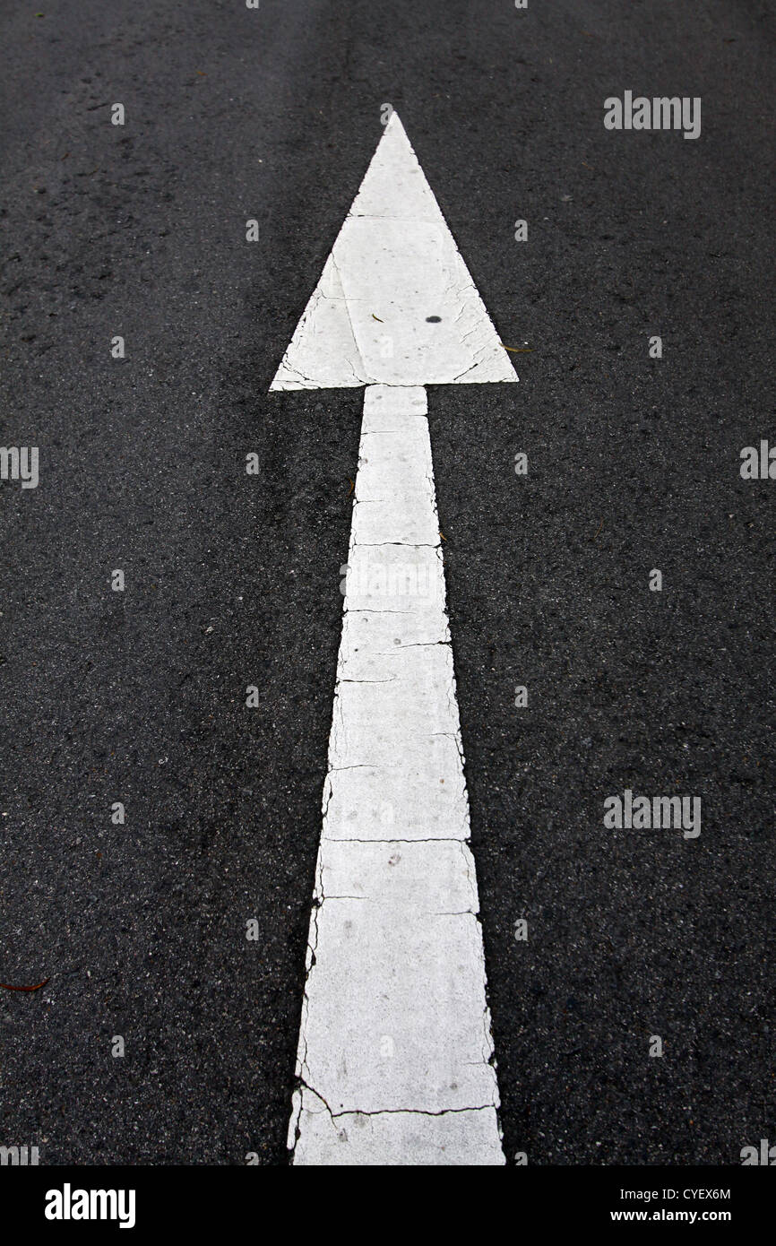 Moving forward sign on the floor Stock Photo - Alamy
