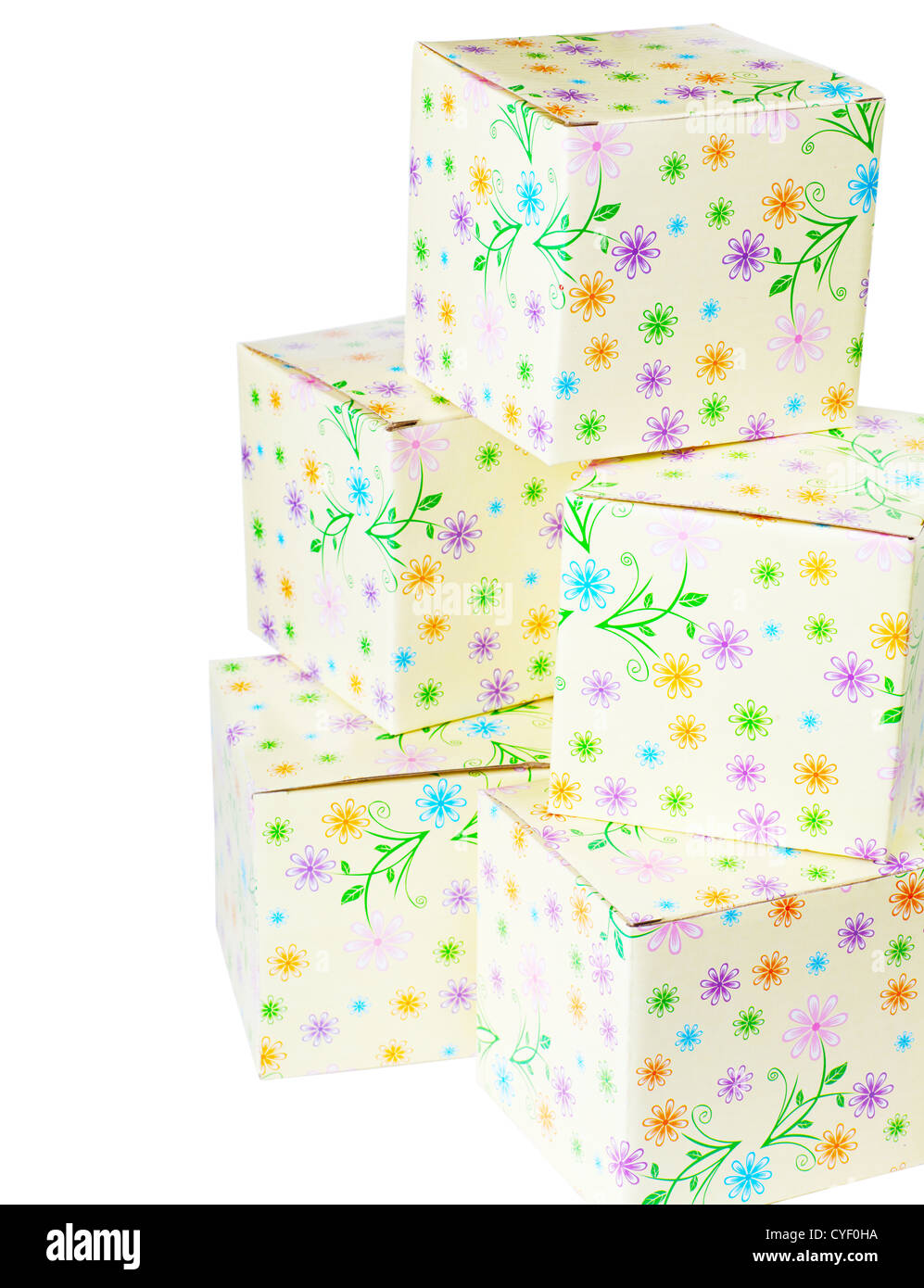 A pile of gift boxes isolated over white background Stock Photo - Alamy