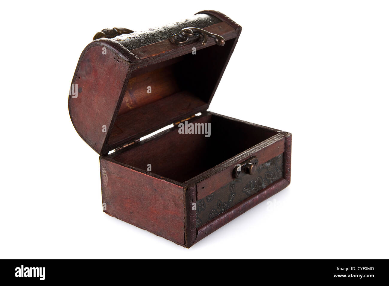 Empty Treasure Chest isolated over white background Stock Photo - Alamy