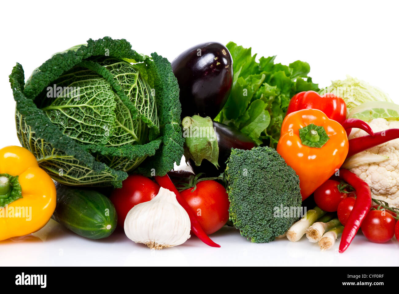 Vegetables isolated over white Stock Photo - Alamy