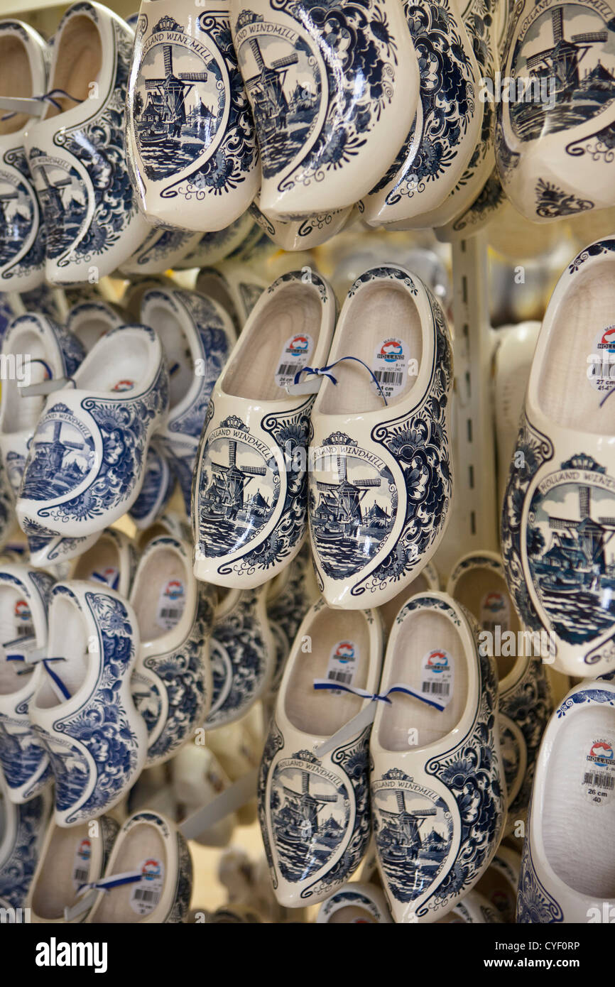 The Netherlands, Volendam, Souvenir shop. Painted wooden clogs Stock ...