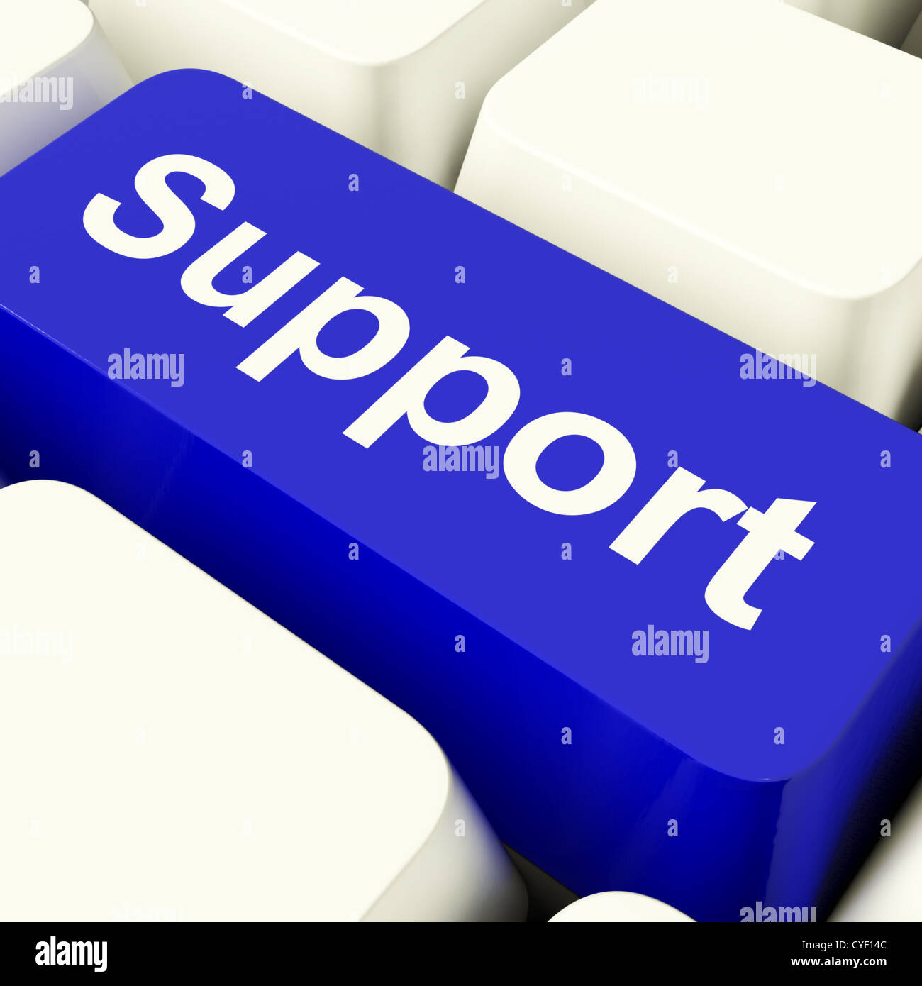 Support Computer Key In Blue Showing Help And Guidance Stock Photo - Alamy