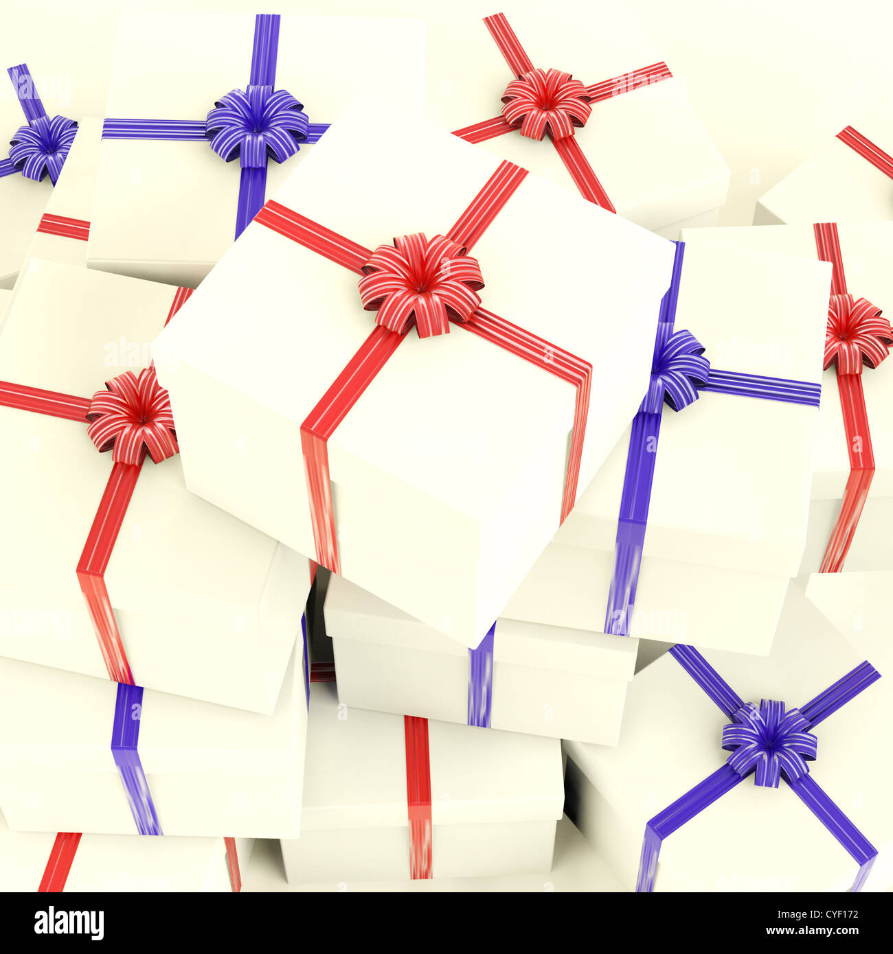 Stack Of Giftboxes As Presents For Family And Friends Stock Photo - Alamy