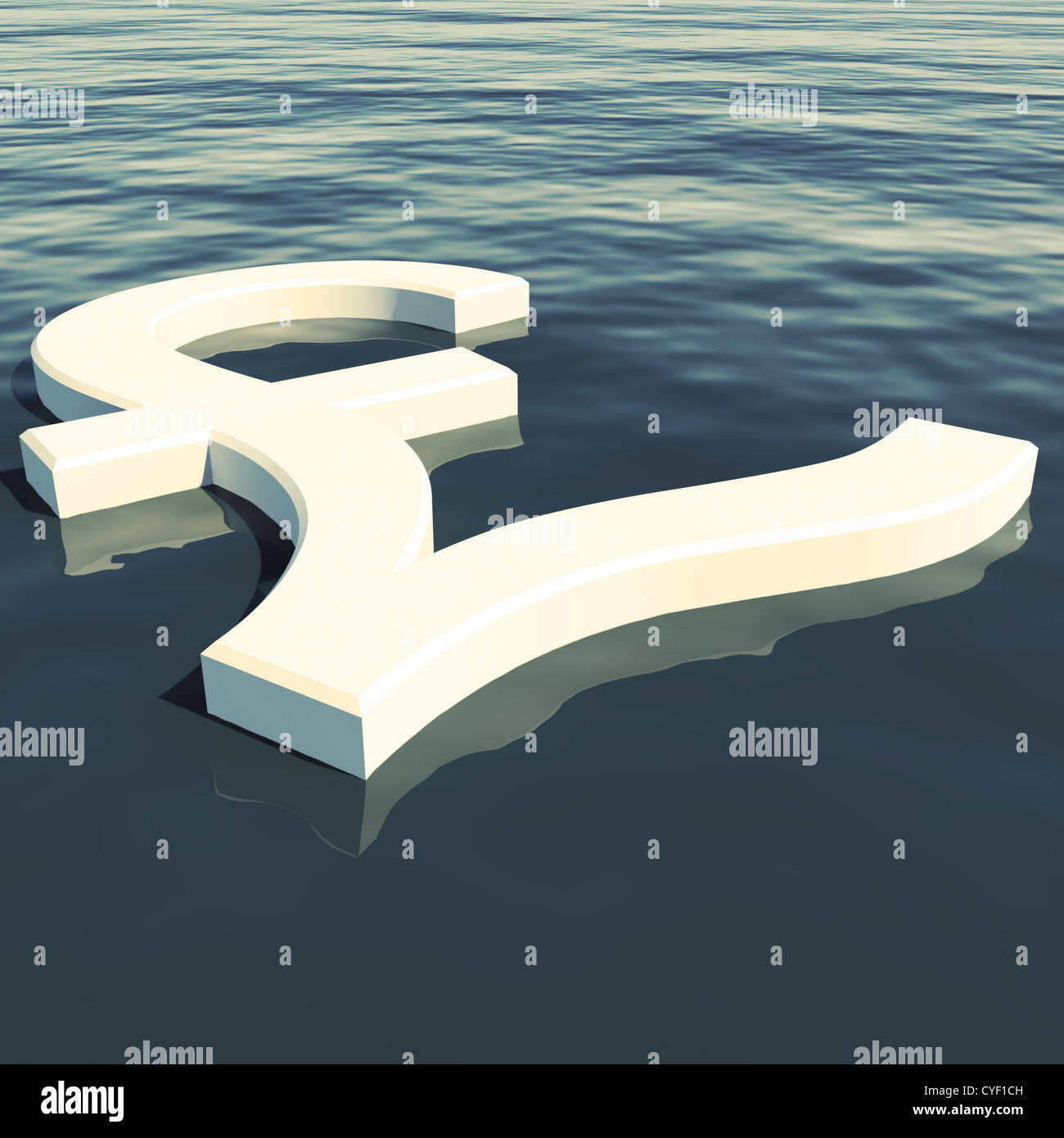 Pound Floating Showing Money Wealth Or Earning Stock Photo - Alamy