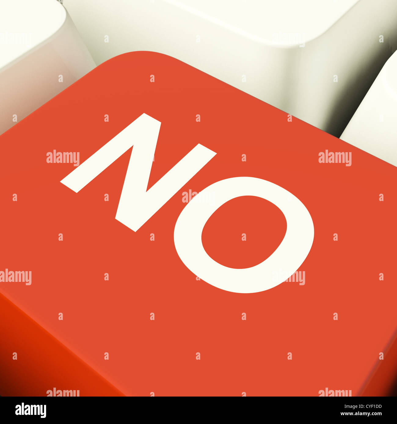 No Computer Key Showing Denial Panic Or Negativity Stock Photo - Alamy