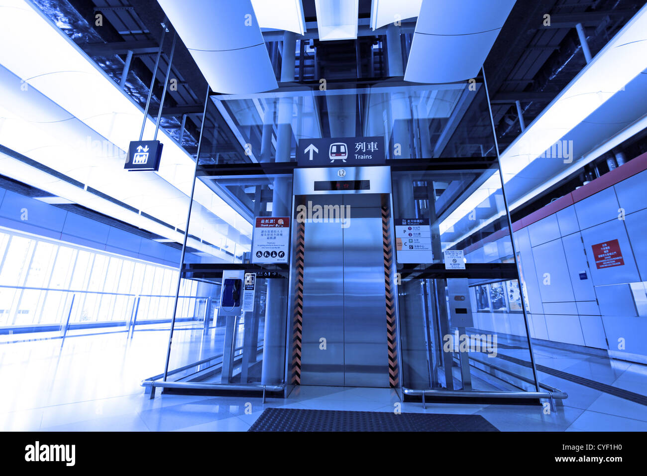 Elevator in train station Stock Photo - Alamy