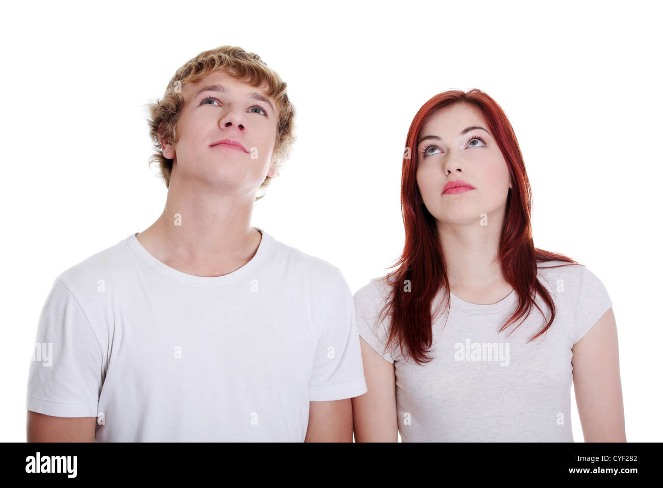 Couple looking up Stock Photo - Alamy