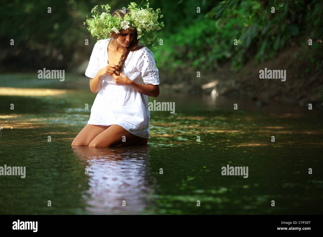 Beautiful girl in river Stock Photo - Alamy