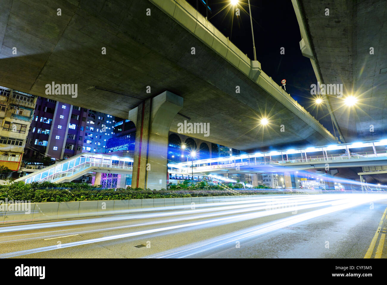 light trails on highway Stock Photo - Alamy
