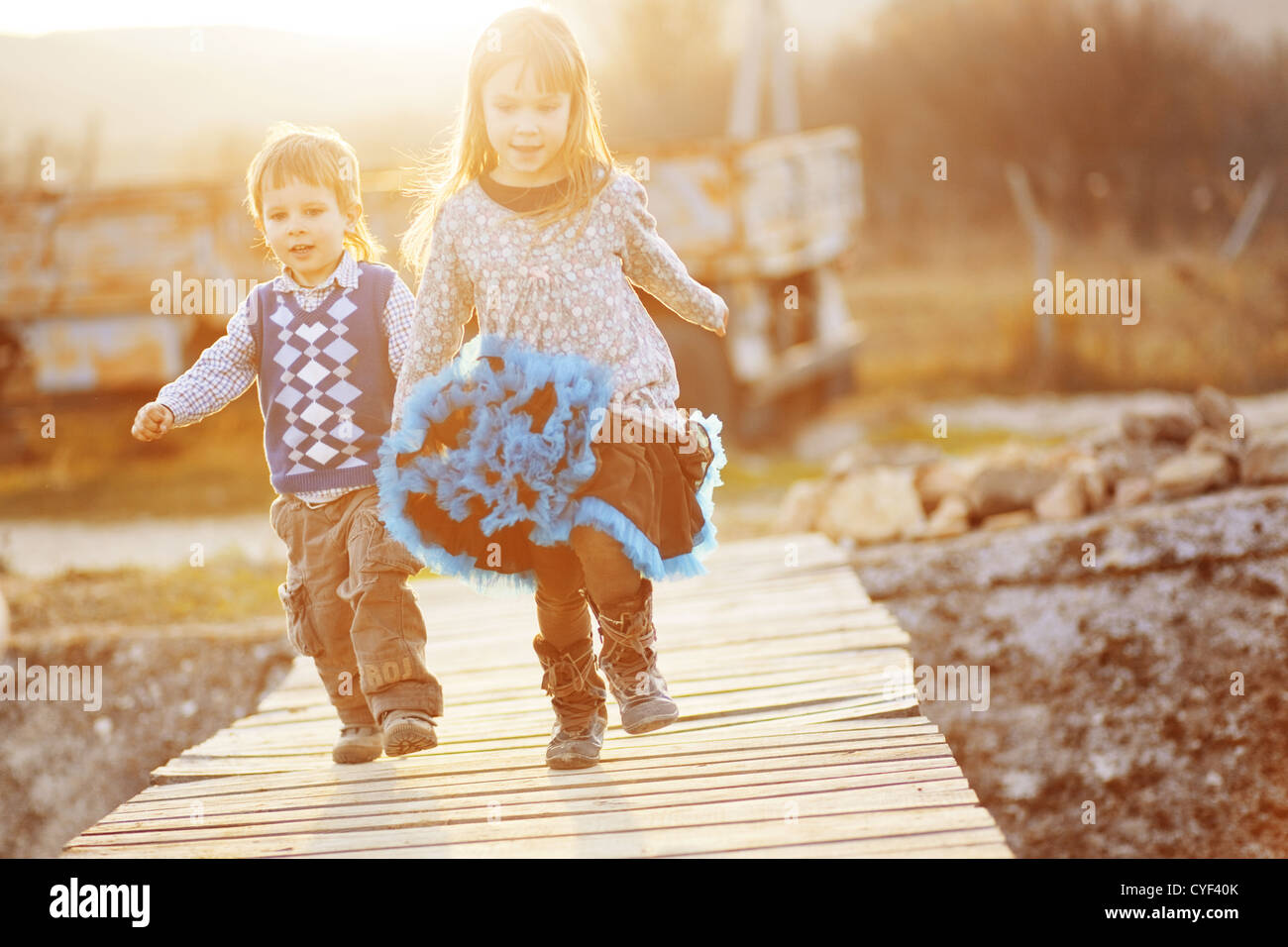 Kids action outdoors hi-res stock photography and images - Alamy