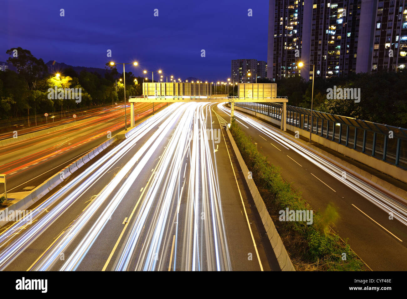 highway light trails Stock Photo - Alamy