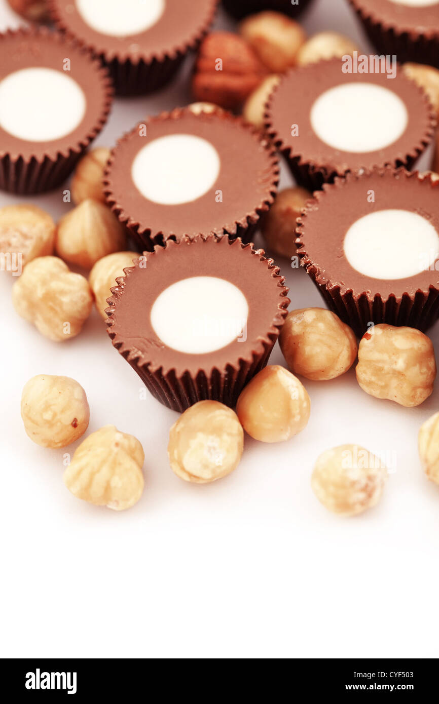 Set chocolate candies isolated hi-res stock photography and images - Alamy