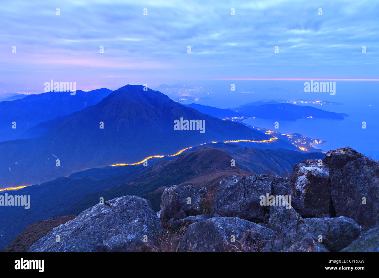 Mountain at night Stock Photo - Alamy