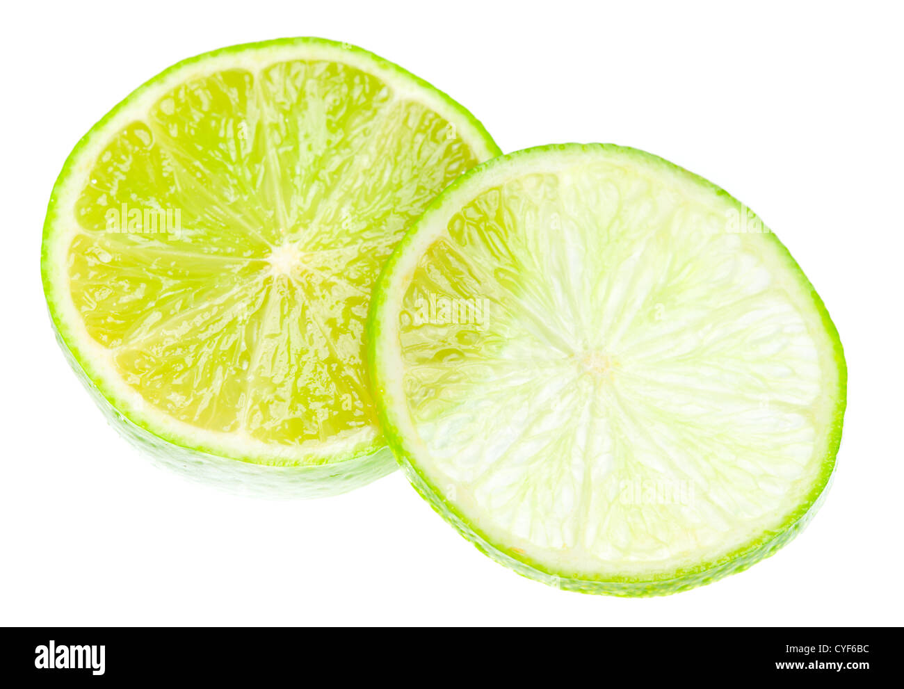 Lemon half and slice, white isolated background Stock Photo - Alamy