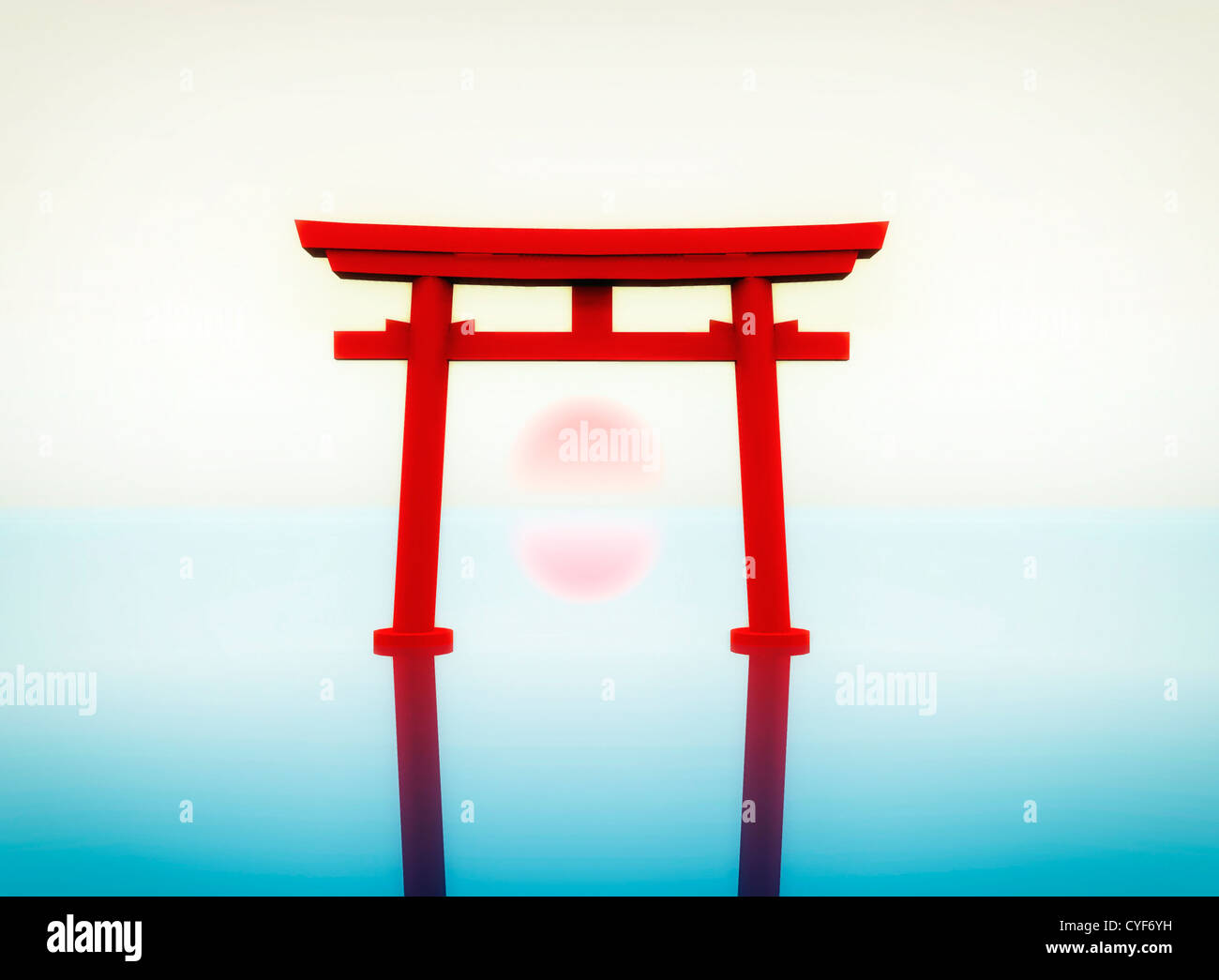 illustration of a japanese torii Stock Photo - Alamy