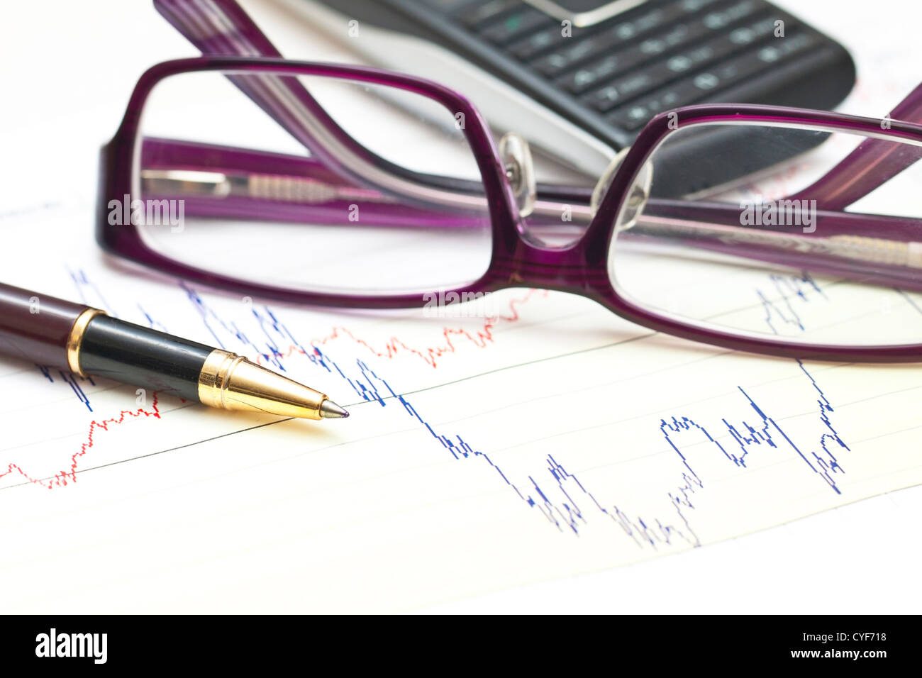 Stock charts and financial accounting Stock Photo - Alamy