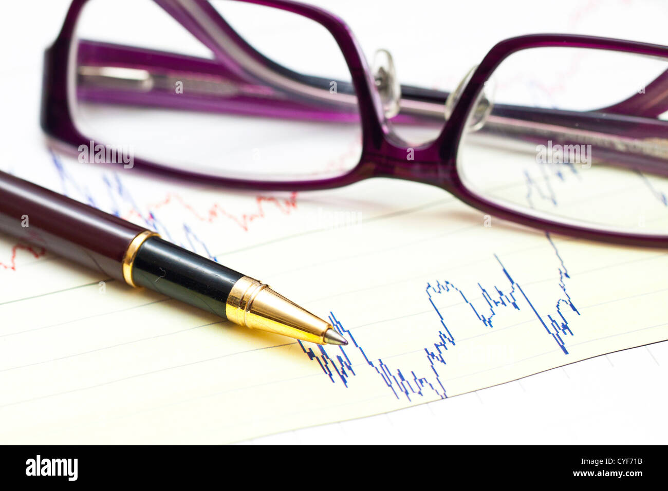 Stock charts and financial accounting Stock Photo - Alamy