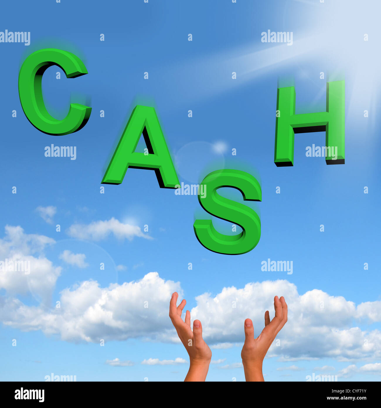 Catching Cash Letters As Symbol For Currency And Finances Stock Photo ...