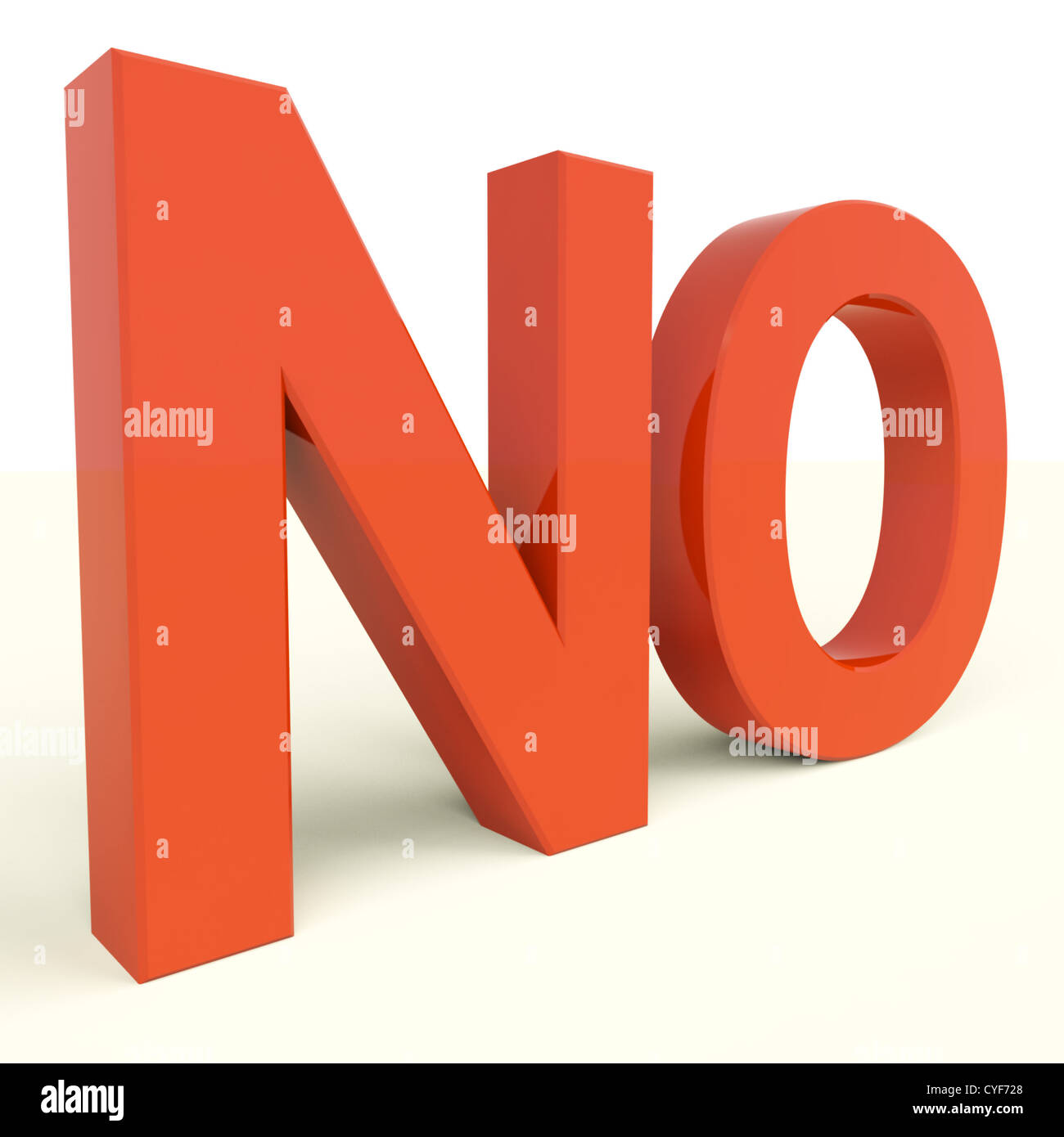 No Word Showing Denials Panic And Negativity Stock Photo - Alamy