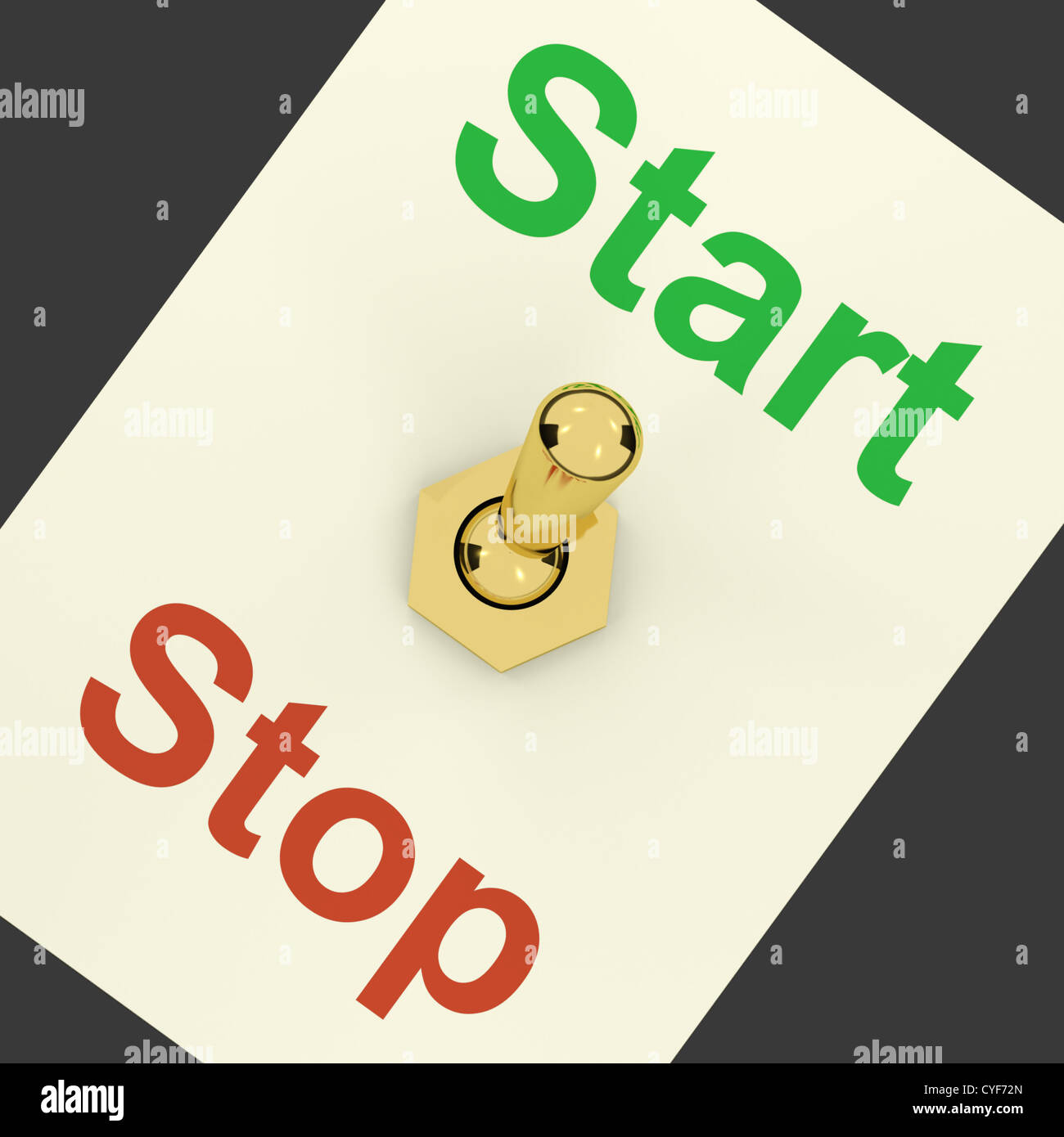 Start Switch On As Symbol For Controlling Or Activating Stock Photo - Alamy