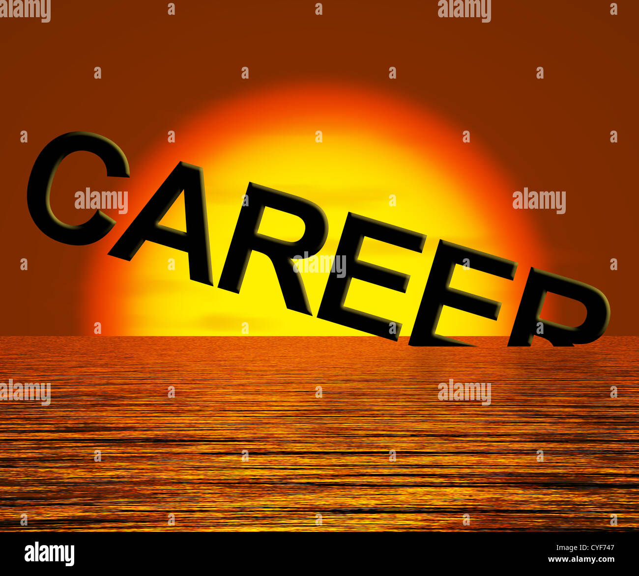 Career Word Sinking Showing Failing Or Bad Job Prospects Stock Photo ...