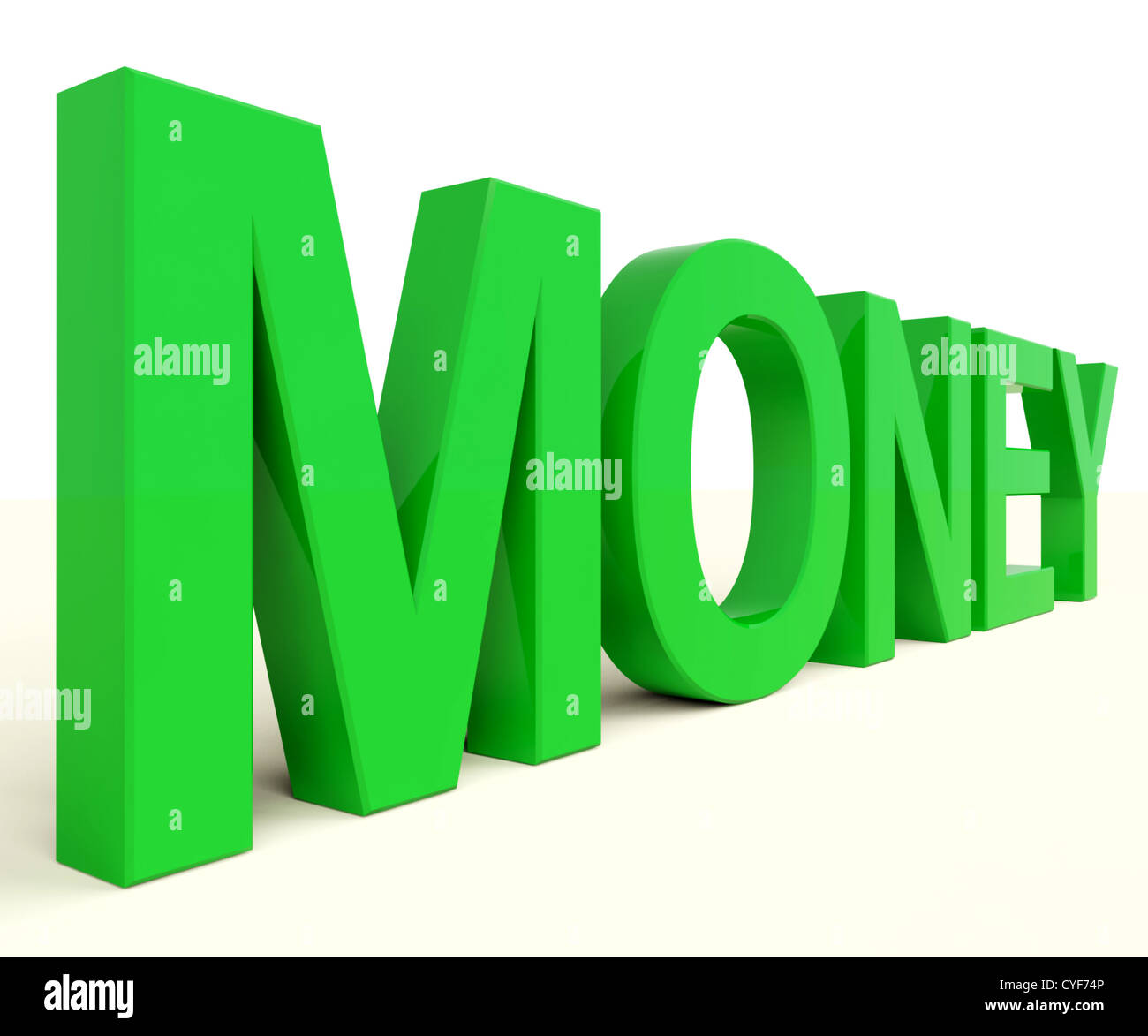 Money Text In Green As Symbol For Wealth And Financing Stock Photo - Alamy