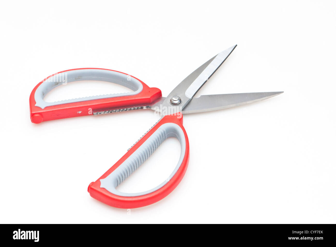 Red scissors isolated on white background Stock Photo - Alamy