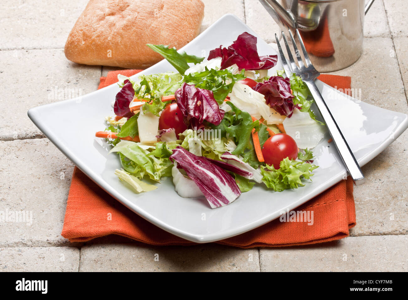 fresh mixed salad served on a plate Stock Photo - Alamy