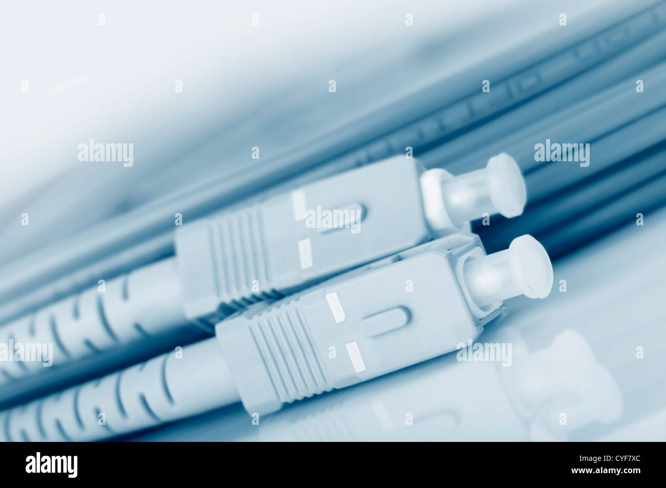 Close up on Fiber optic cables Stock Photo - Alamy