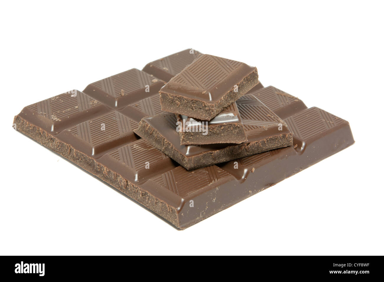 chocolate blocks isolated on the white background Stock Photo - Alamy
