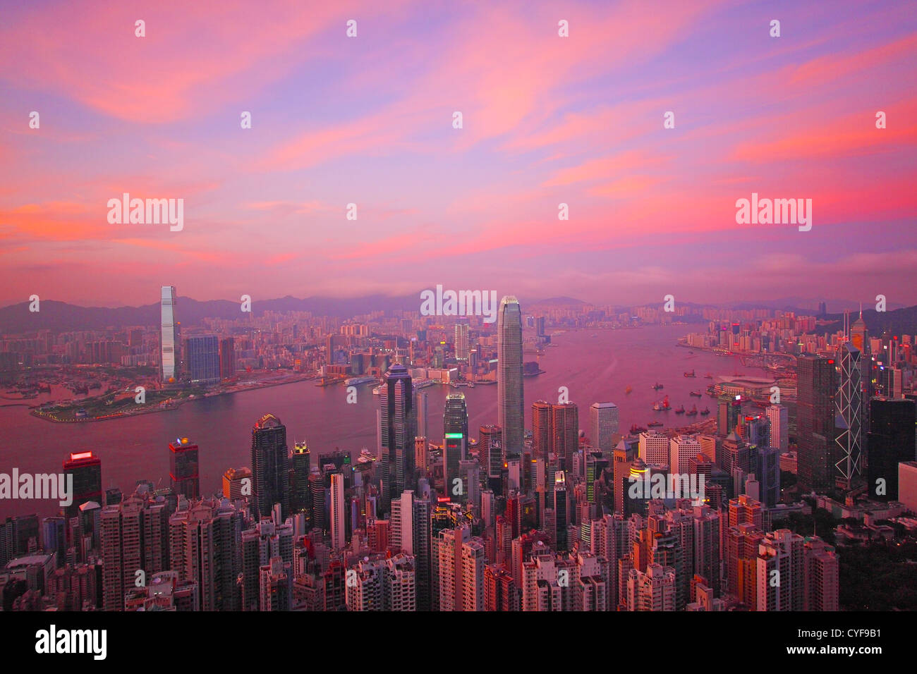 Hong Kong sunset Stock Photo - Alamy