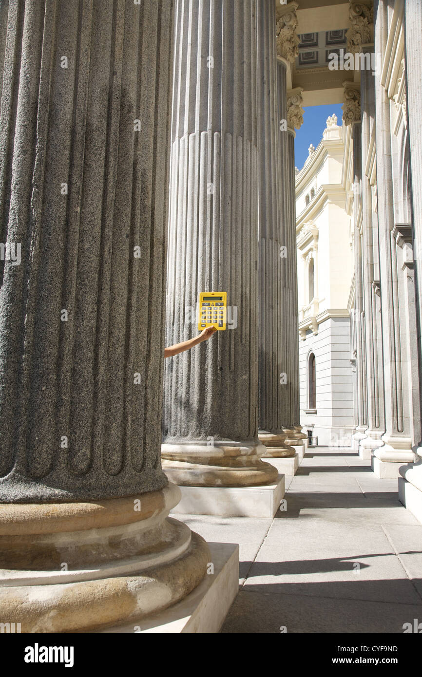 Columns and hand hi-res stock photography and images - Alamy