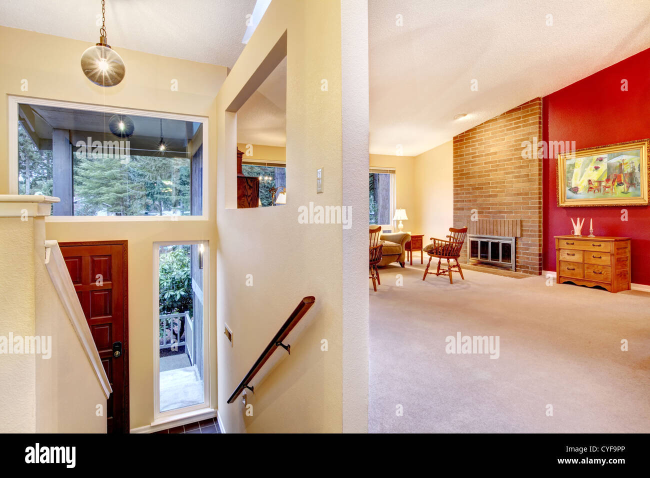 Simple house with large living room Stock Photo - Alamy