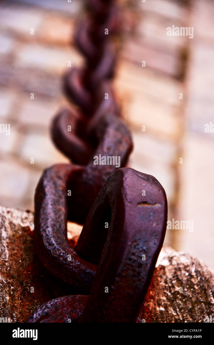 Old forged chain on quay Stockholm Sweden Stock Photo - Alamy