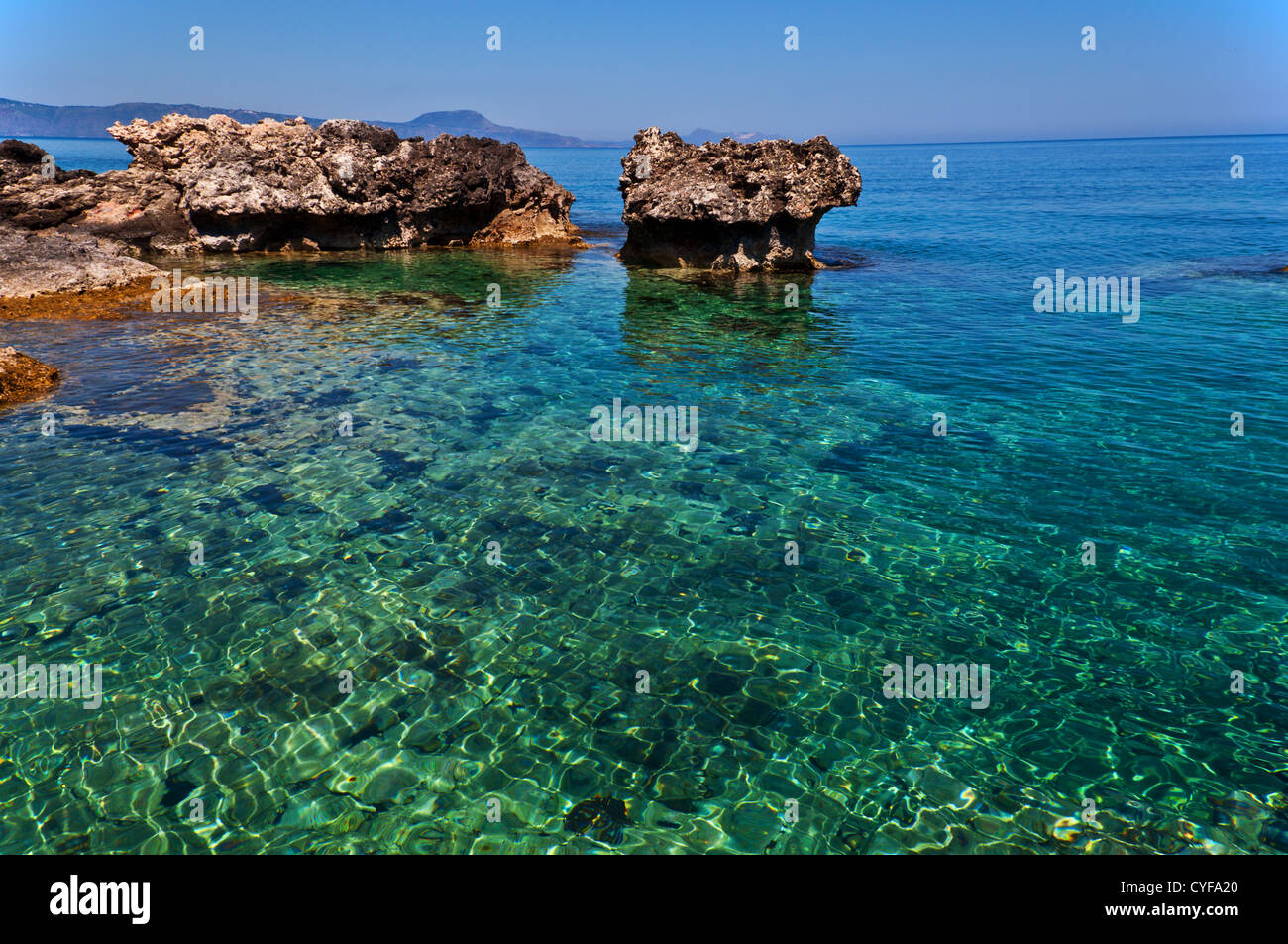 Beautiful lagoon Crete Greece Stock Photo - Alamy